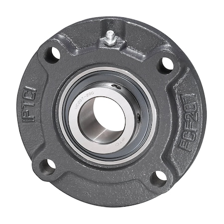 Iptci Piloted Flange Ball Bearing Mounted Unit, 1.3125 in Bore, Set Screw Locking UCFCF207-21 | Zoro